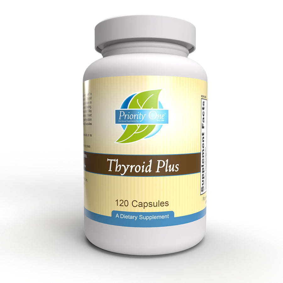 Thyroid Plus - Thyroid Health Capsules, Whole Gland Bovine - Priority One Nutritional Supplements